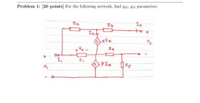 Solved Problem 1: [20 points] For the following network, | Chegg.com
