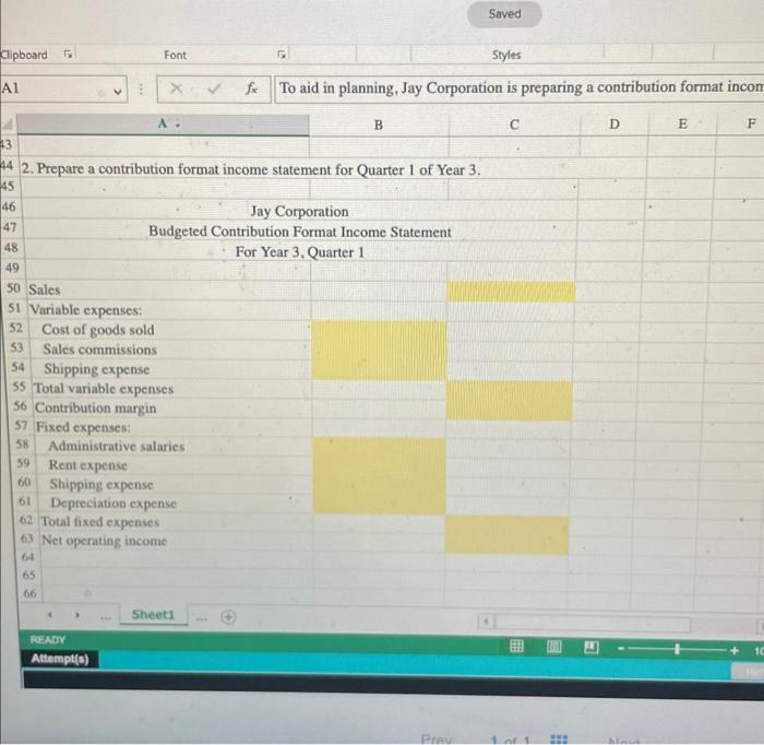 Solved Answers needed for the highlighted cells, formula | Chegg.com