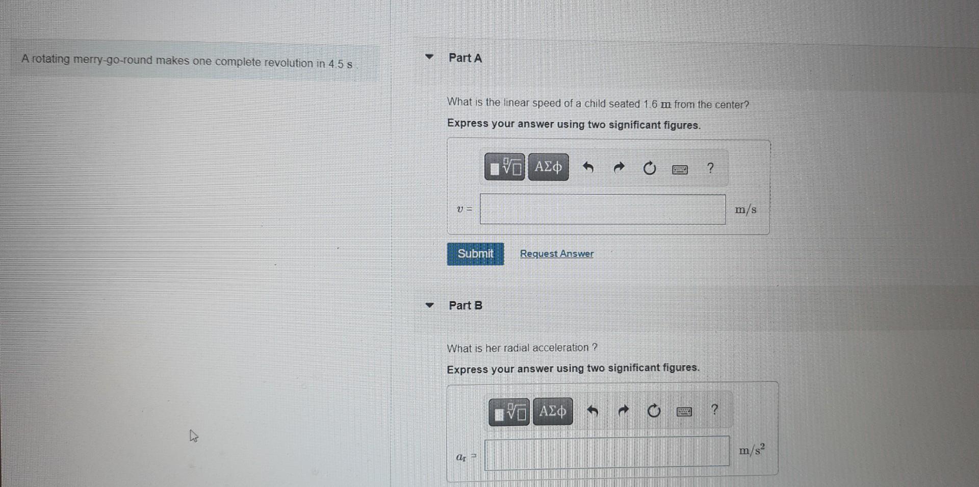 Solved A rotating merry-go-round makes one complete | Chegg.com