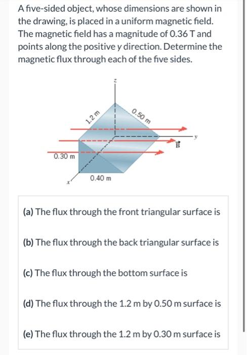 Solved A five-sided object, whose dimensions are shown in | Chegg.com