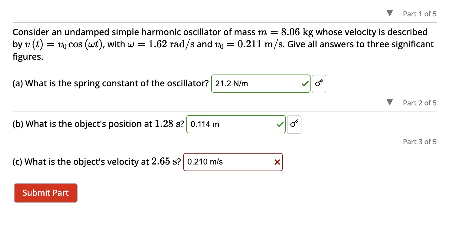 Solved Consider an ﻿undamped simple harmonic oscillator of | Chegg.com