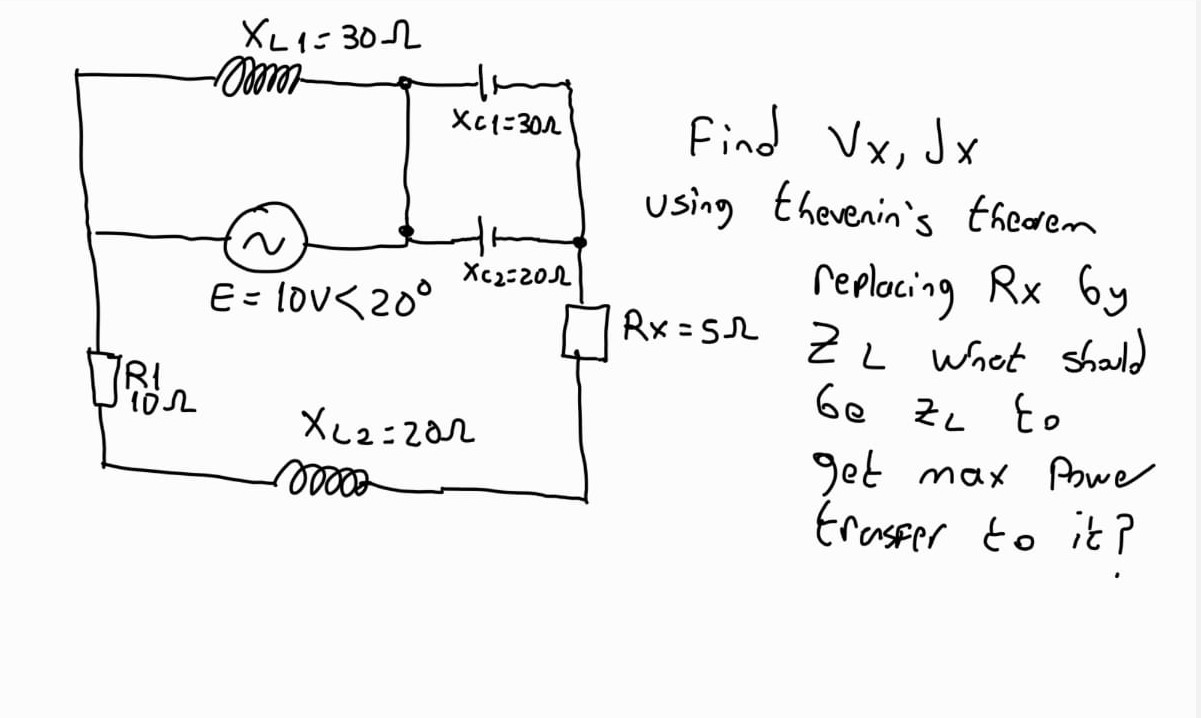 Solved Find Vx, ﻿Jx using thevenin's theorem replacing Rx by | Chegg.com