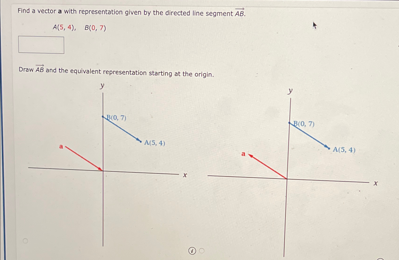 Solved Find a vector a with representation given by the | Chegg.com