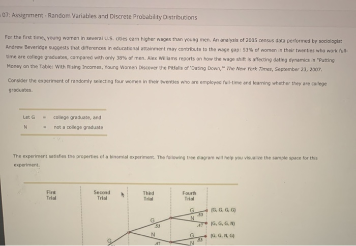 Solved 07: Assignment - Random Variables and Discrete | Chegg.com