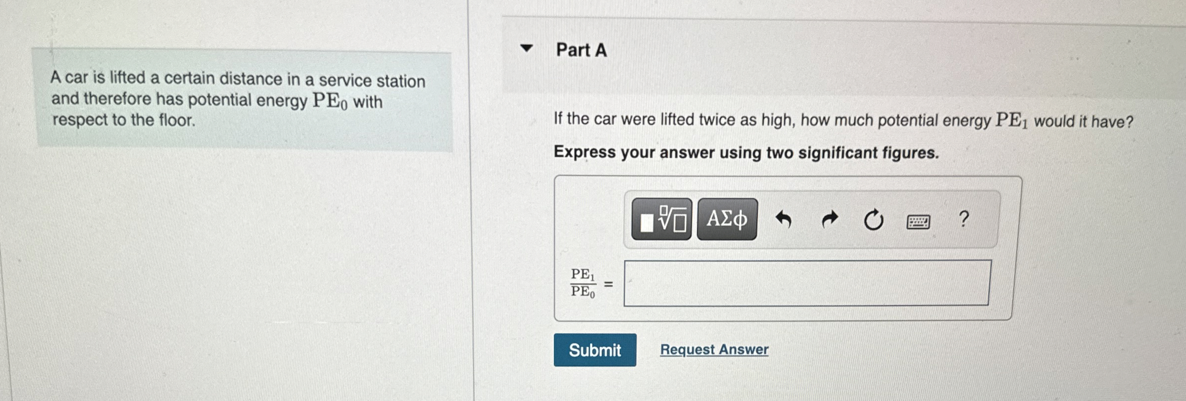 Solved A car is lifted a certain distance in a service | Chegg.com