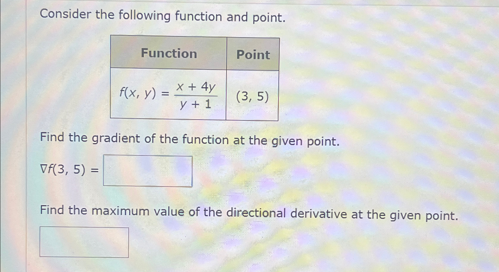 Solved Consider the following function and | Chegg.com