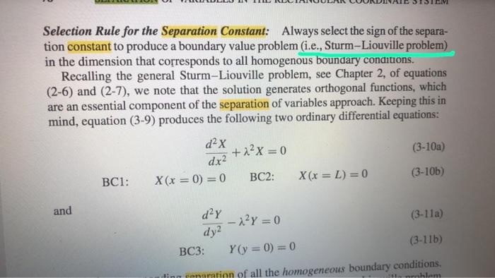 Solved The sign of the separation constant must be selected | Chegg.com