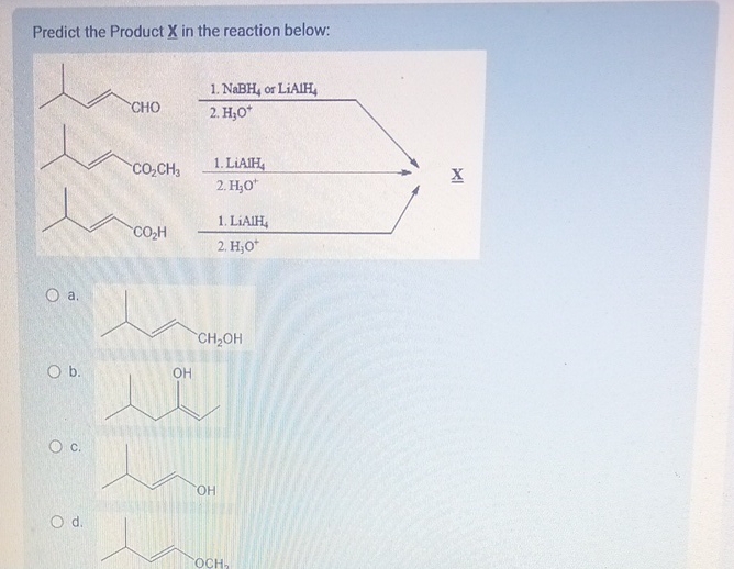 Solved Predict the Product x? ﻿in the reaction | Chegg.com