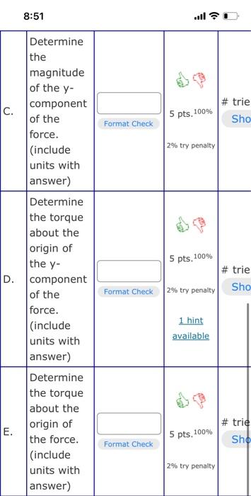 Solved 8:51 .11) \begin{tabular}{|c|c|c|c|c|} \hline Part & | Chegg.com