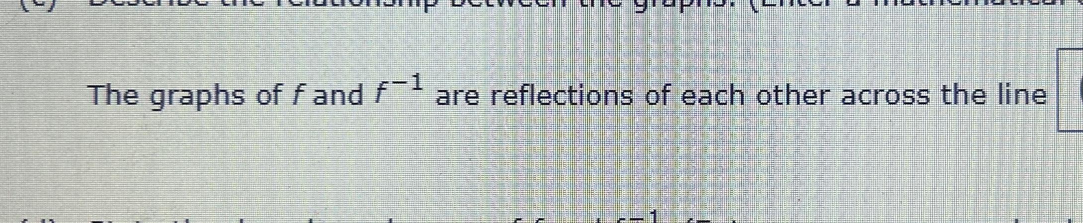 Solved The graphs of f ﻿and f-1 ﻿are reflections of each | Chegg.com