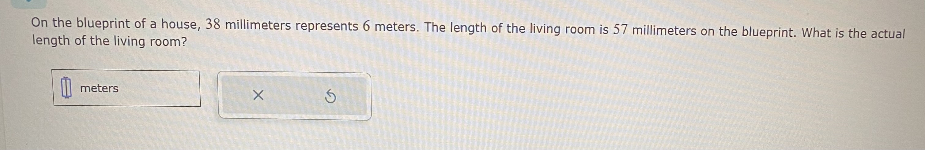 Solved On the blueprint of a house, 38 ﻿millimeters | Chegg.com