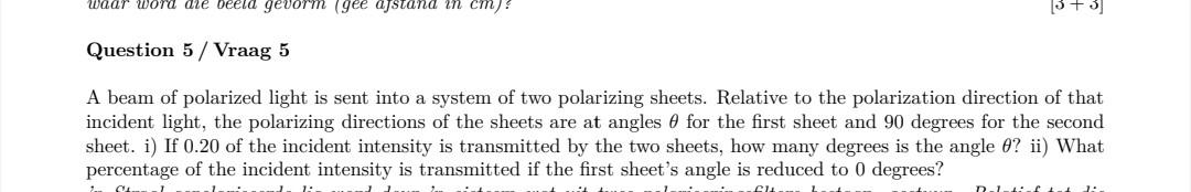 Solved A beam of polarized light is sent into a system of | Chegg.com