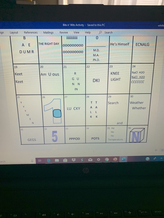 Bits n' Wits Activity Saved to this PC whitley sm | Chegg.com