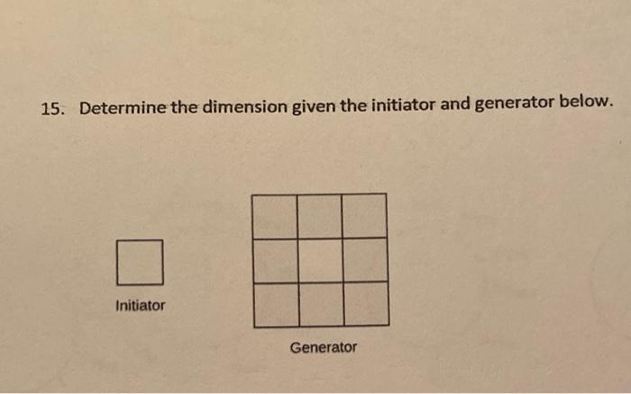 Solved 15. Determine the dimension given the initiator and | Chegg.com