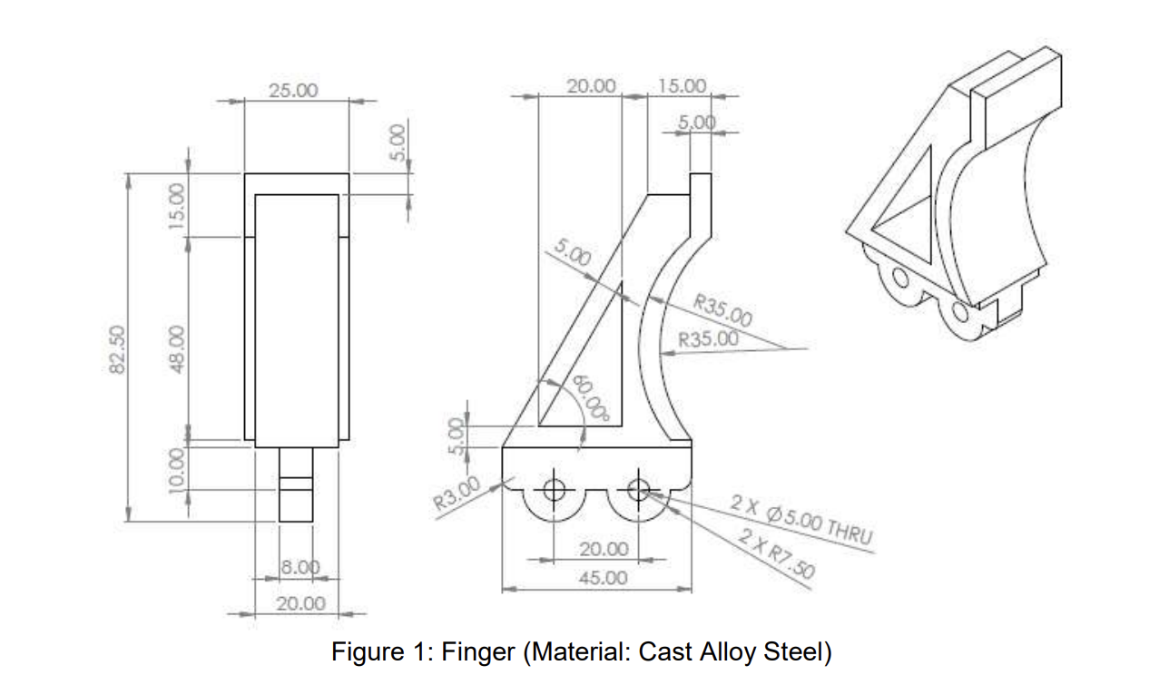 Solved NEED:1. ﻿SOLIDWORKS part, drawing, and assembly | Chegg.com