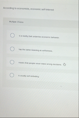 Solved According to economists, economic | Chegg.com