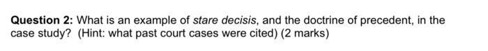 Solved What is an example of stare decisis, and the doctrine | Chegg.com