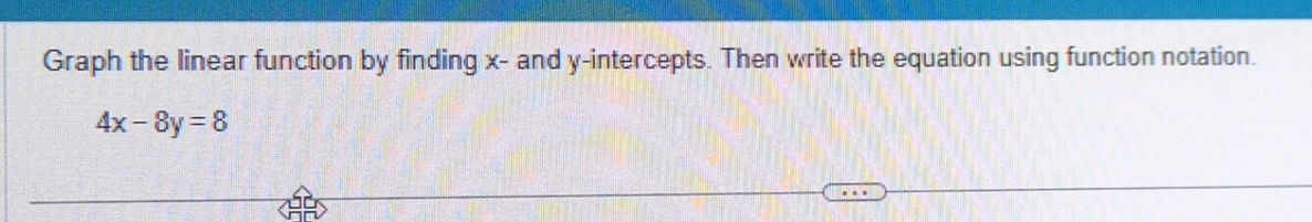 Solved Graph the linear function by finding x - ﻿and | Chegg.com
