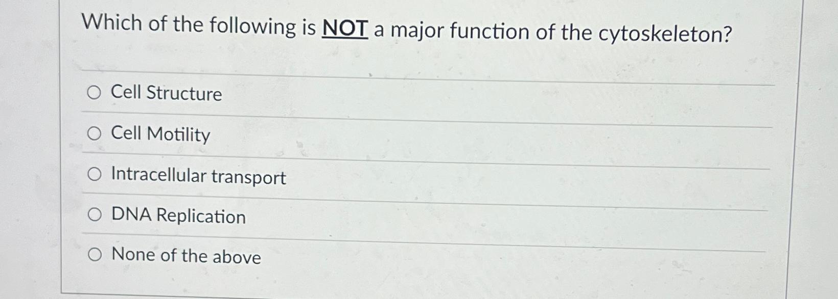 Solved Which of the following is NOT a major function of the | Chegg.com