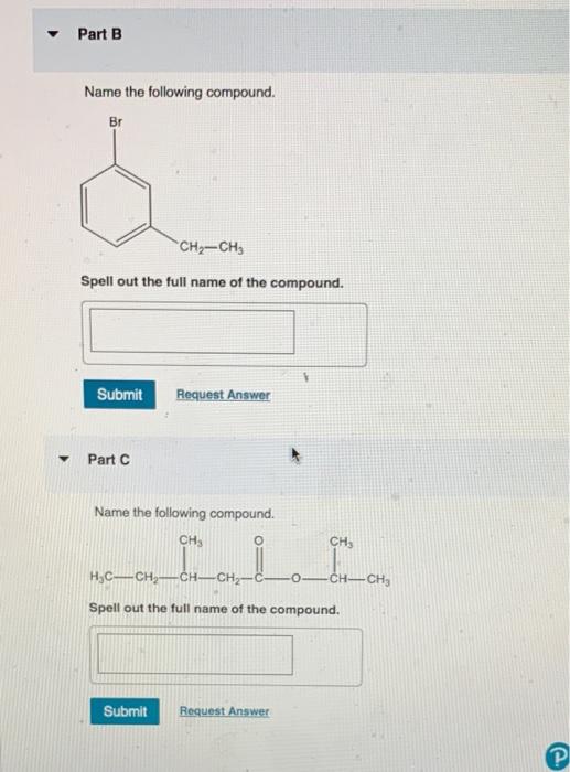 Solved Name the following compound. Spell out the full name | Chegg.com