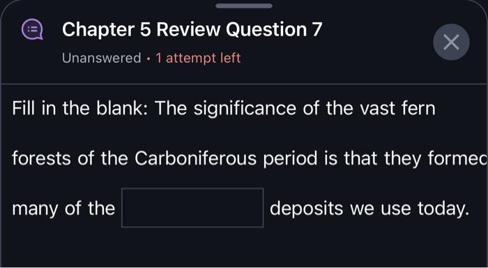 Solved Chapter 5 Review Question 7 Unanswered ⋅1 attempt | Chegg.com