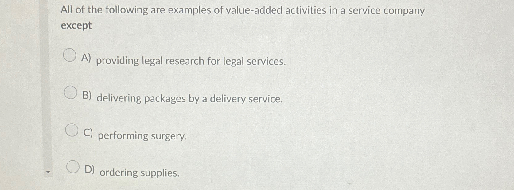 Solved All of the following are examples of value-added | Chegg.com