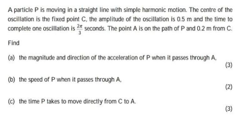 Solved A particle P is moving in a straight line with simple | Chegg.com