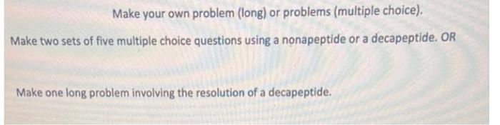 Solved Make your own problem (long) or problems (multiple | Chegg.com