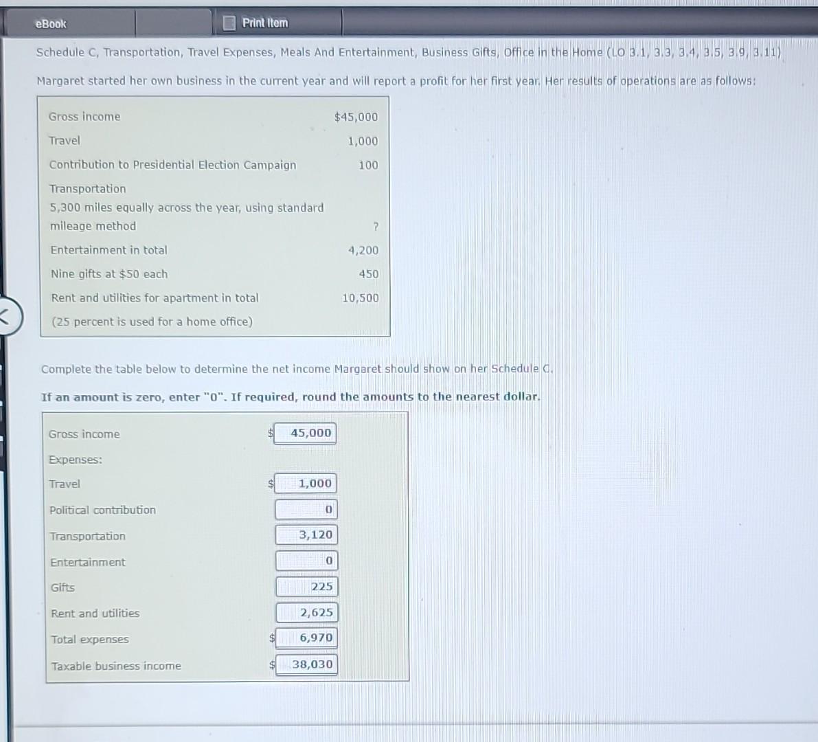 Solved complete the table below to determine the net income | Chegg.com