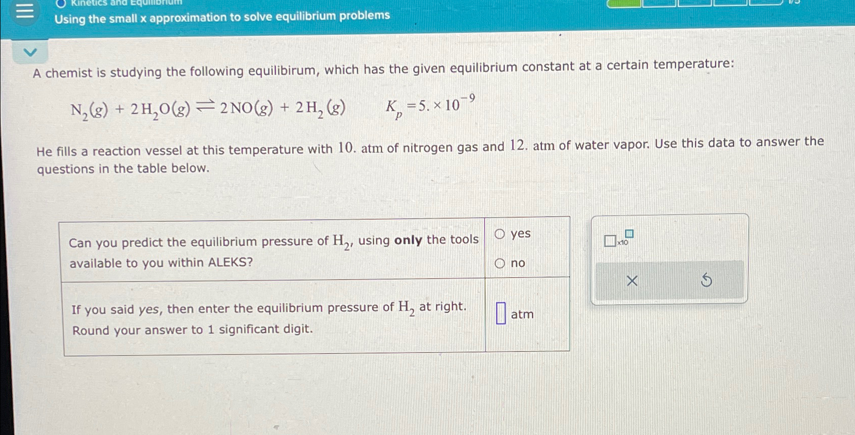 Solved Using the small x ﻿approximation to solve equilibrium | Chegg.com