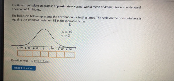 Solved The time to complete an exam is approximately Normal | Chegg.com