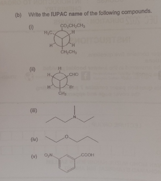Solved (b) ﻿Write the IUPAC name of the following | Chegg.com