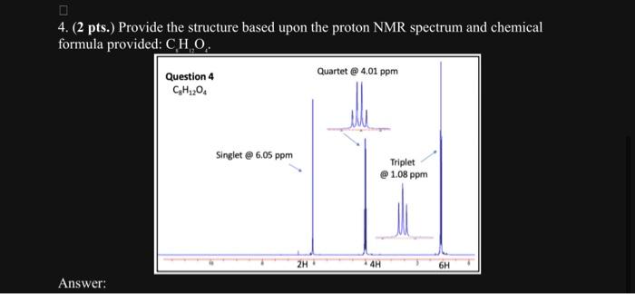 Solved 4. (2 pts.) Provide the structure based upon the | Chegg.com