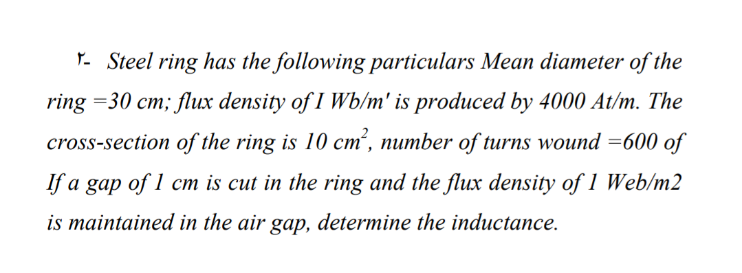 Solved r- Steel ring has the following particulars Mean | Chegg.com