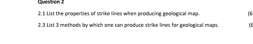 Solved 2.1 ﻿List the properties of strike lines when | Chegg.com