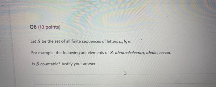 Solved Let S be the set of all finite sequences of letters | Chegg.com