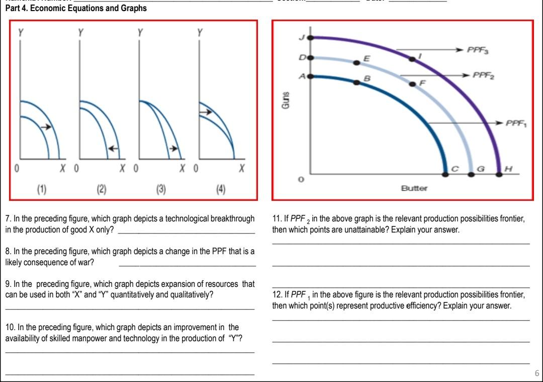 Solved Part 4. Economic Equations and Graphs ve PPF DO A B | Chegg.com