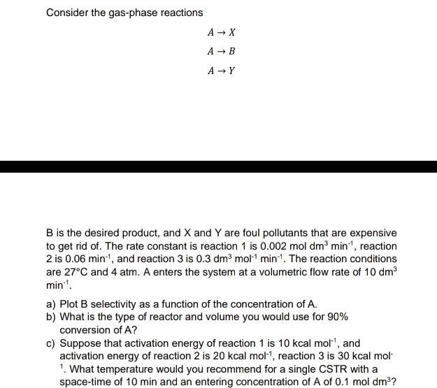 Solved Consider the gas-phase reactionsA→xA→BA→YB ﻿is the | Chegg.com