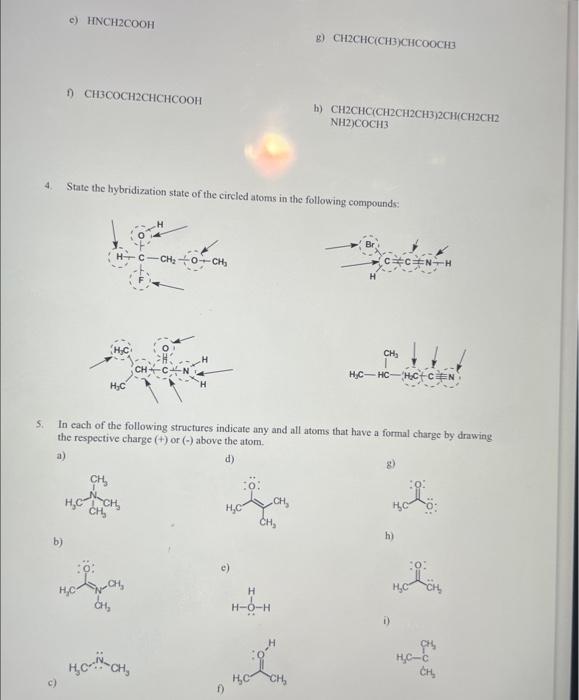 Solved g) CH2CHC(CH)CHCOOCH3 f) CH3COCH2CHCHCOOH b) | Chegg.com