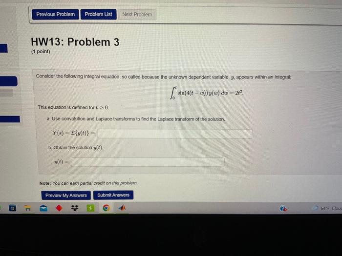 Solved Previous Problem Problem List Next Problem HW13: | Chegg.com Solved Previous Problem Problem List Next Problem HW13: | Chegg.com