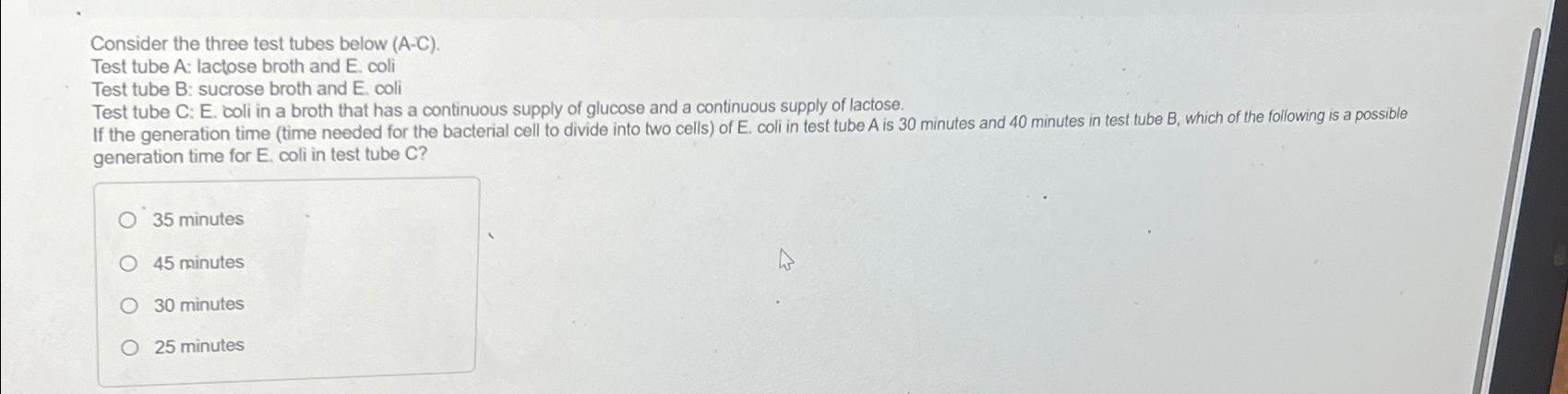 Solved Consider the three test tubes below (A-C).Test tube | Chegg.com