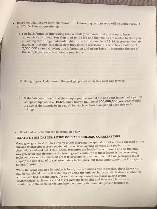 Solved Geologic Time Lab Obiectives 6. Understand how to | Chegg.com