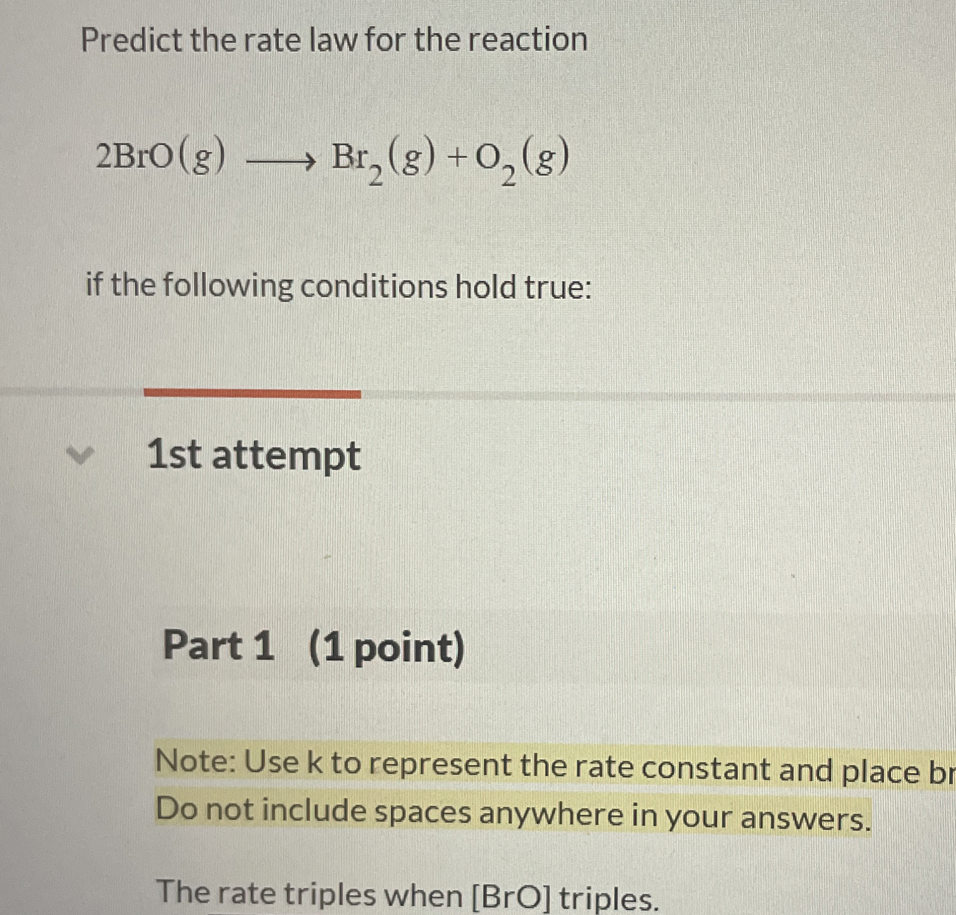 Predict the rate law for the | Chegg.com