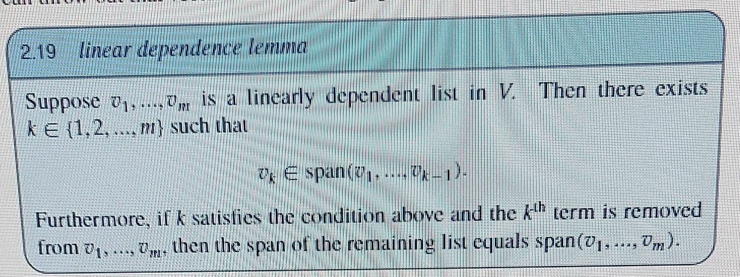Solved Suppose v1,…0m is a linearly dependent list in V. | Chegg.com