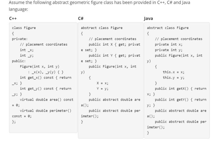 Solved Assume the following abstract geometric figure class | Chegg.com