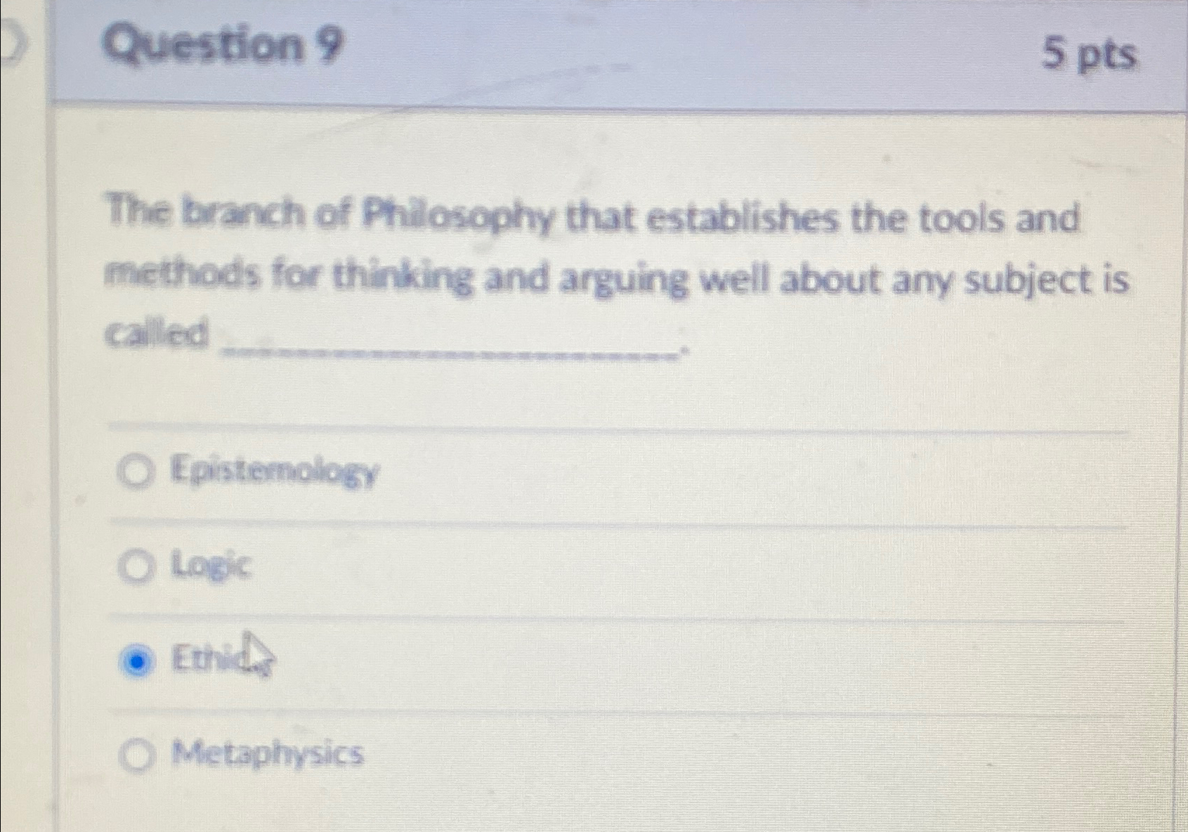 Solved Question 95 ptsThe branch of Philosophy that | Chegg.com Solved Question 95 ptsThe branch of Philosophy that | Chegg.com