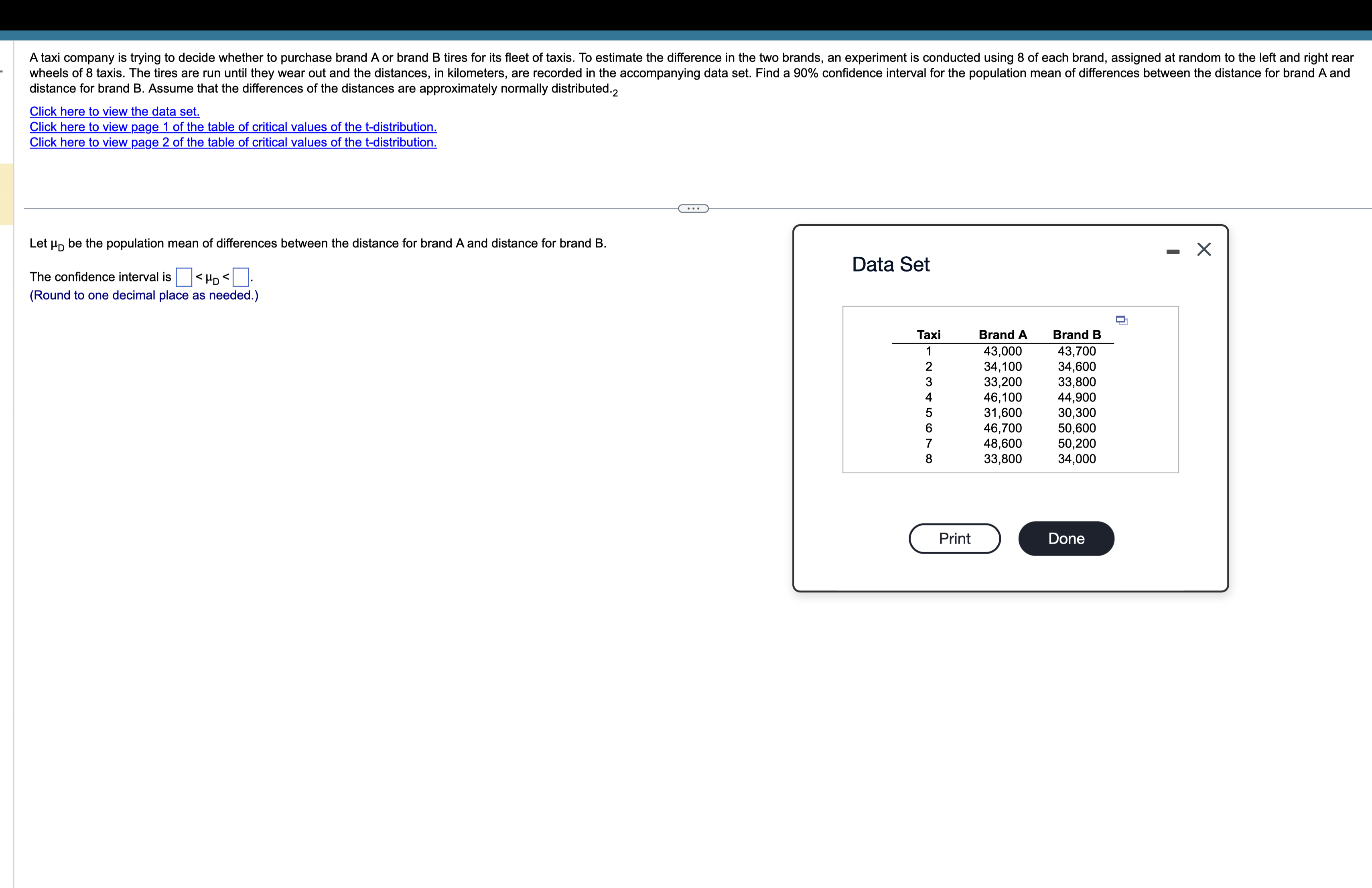 Solved distance for brand B. ﻿Assume that the differences of | Chegg.com