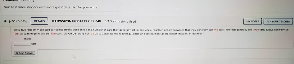 Solved 1. (-12 points) DETAILS ILLOWSKYINTROSTAT1 | Chegg.com
