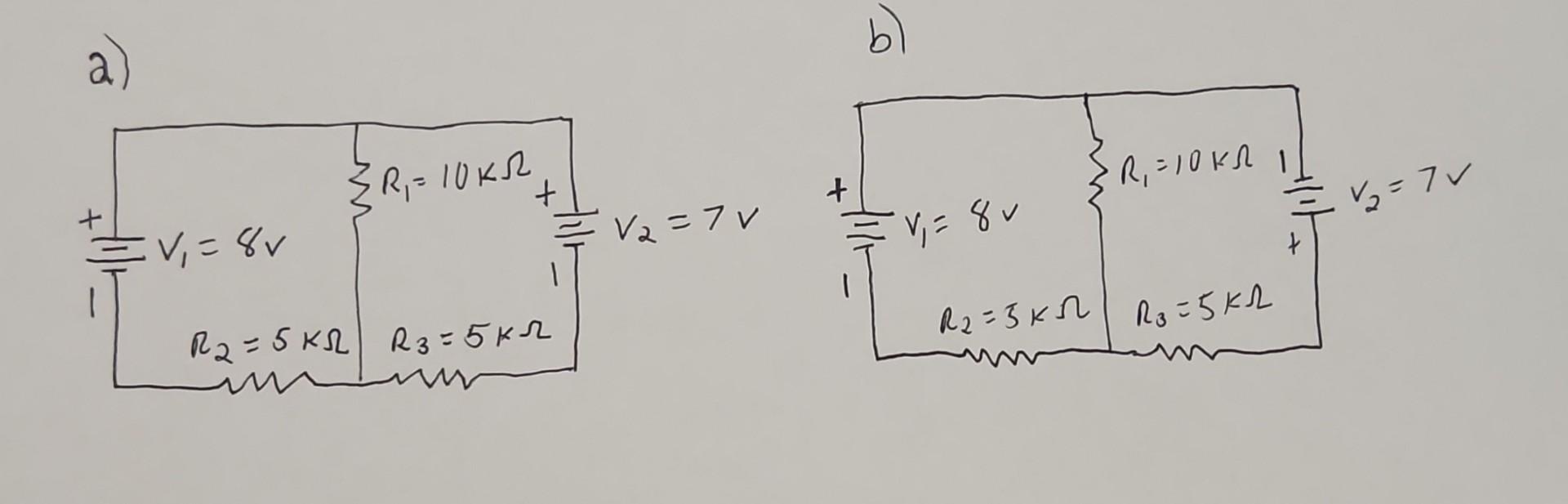 Solved Using Kirchhoff's rule, for each circuit find the | Chegg.com