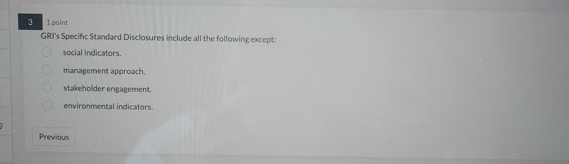 Solved D 3 1 point GRI's Specific Standard Disclosures | Chegg.com